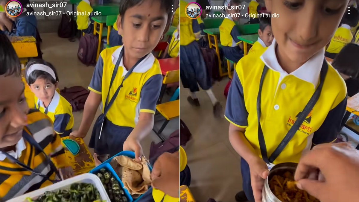 Watch: Young Students Share Tiffin Food With Teacher - Viral Video Gets ...
