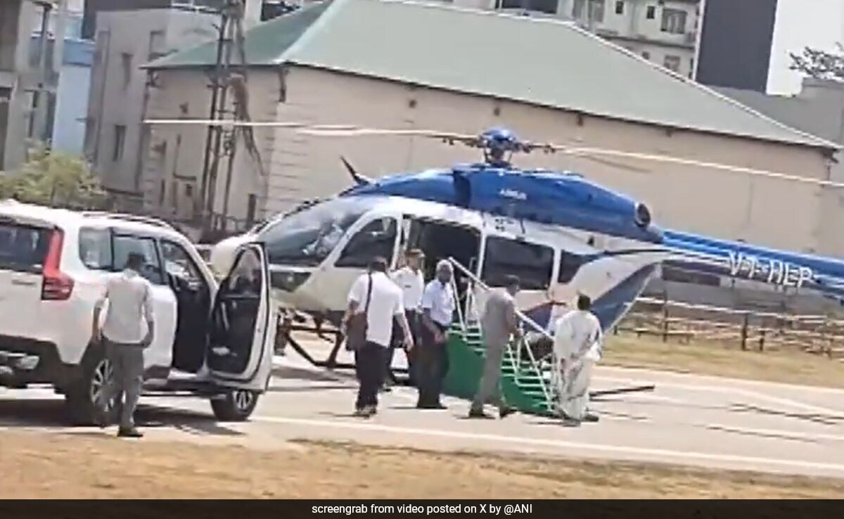 West Bengal CM Mamata Banerjee slips and falls while boarding helicopter Video