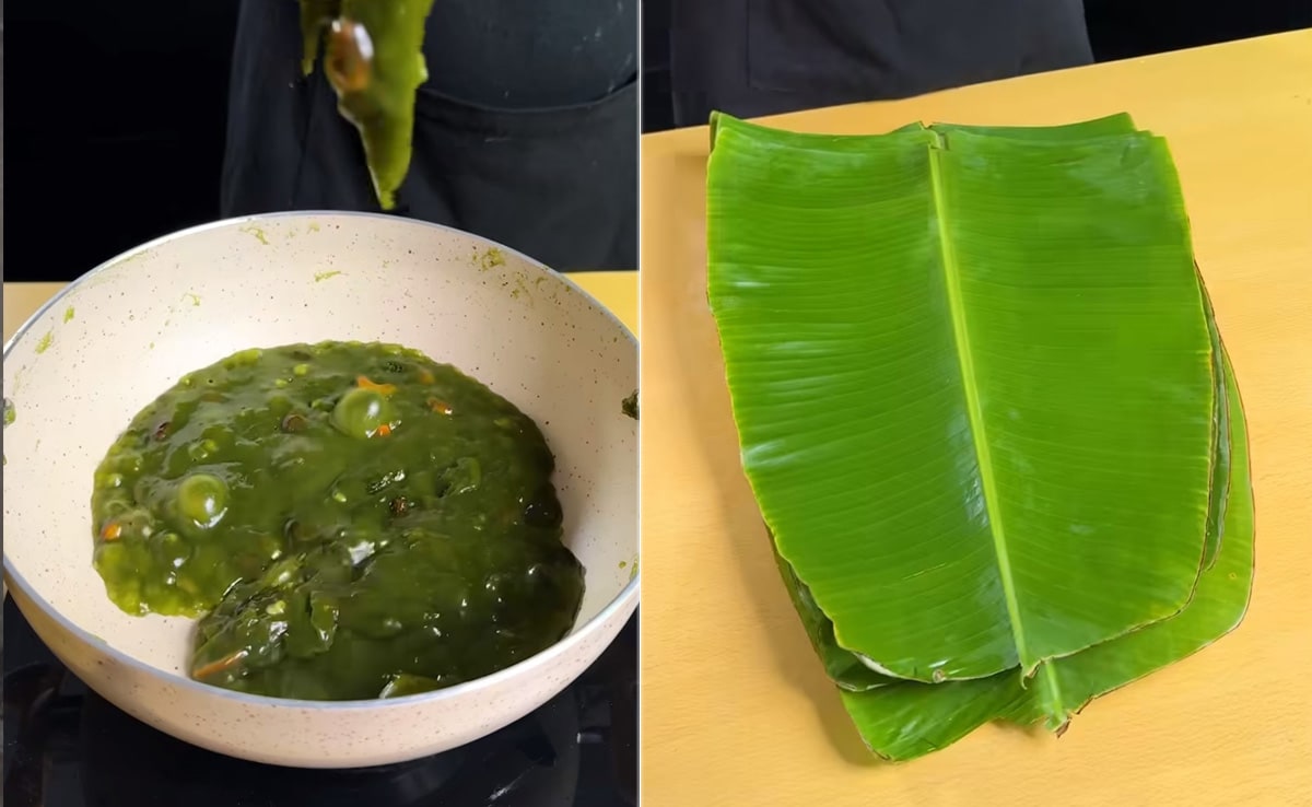 केले के पत्ते का हलवा? व्लॉगर ने बनाया Banana Leaf Halwa, यहां देखें ...