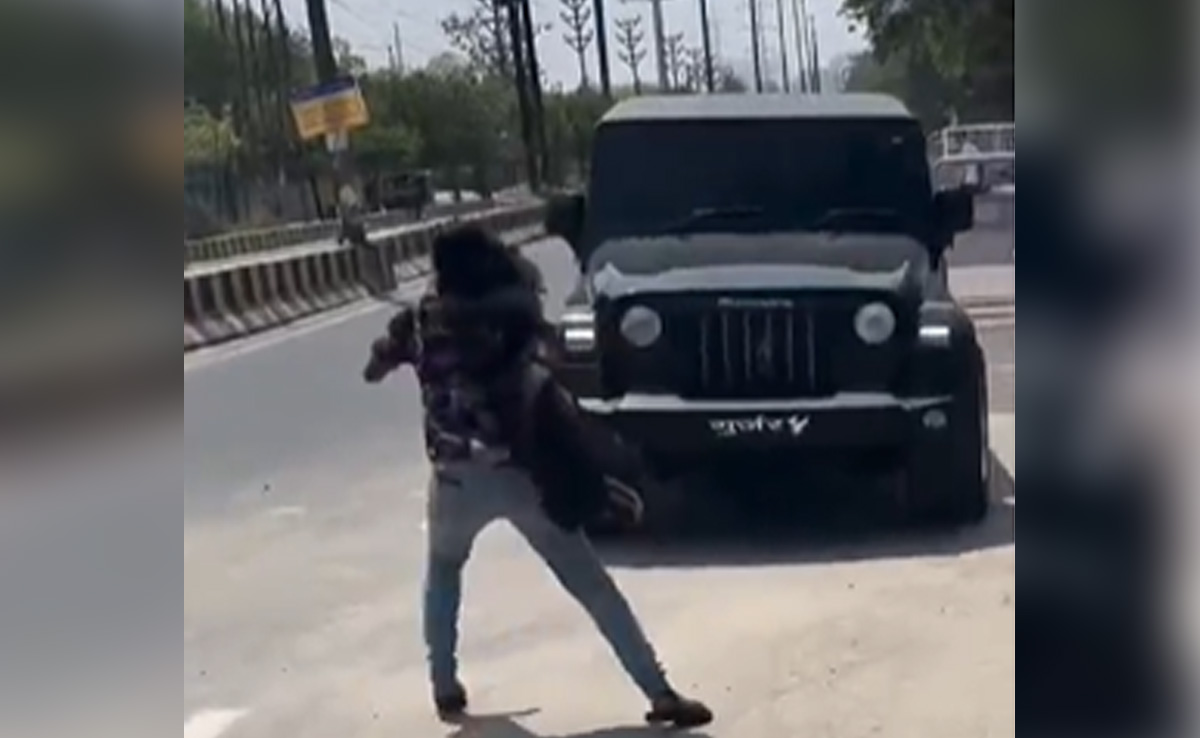 Video: Noida Man's Bizarre 'Stunts' In SUV Involve Scaring College Students