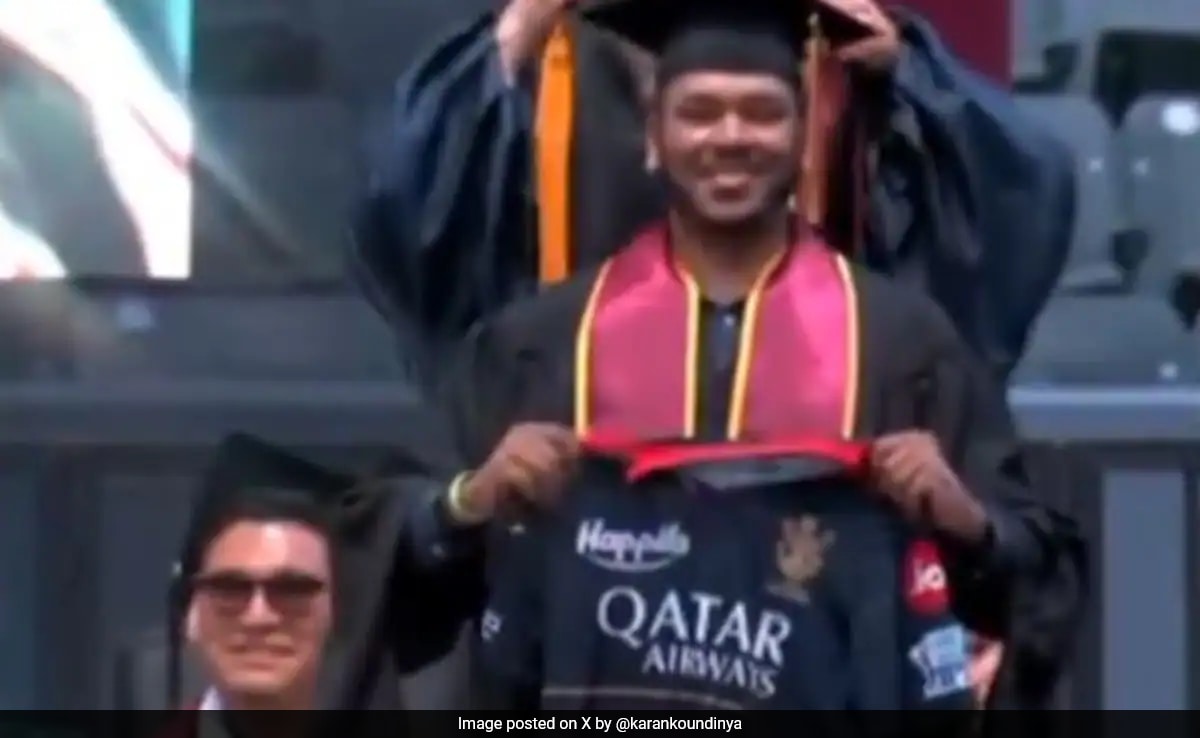 RCB Fan Flaunts Jersey At His Convocation In US After Playoff Qualification
