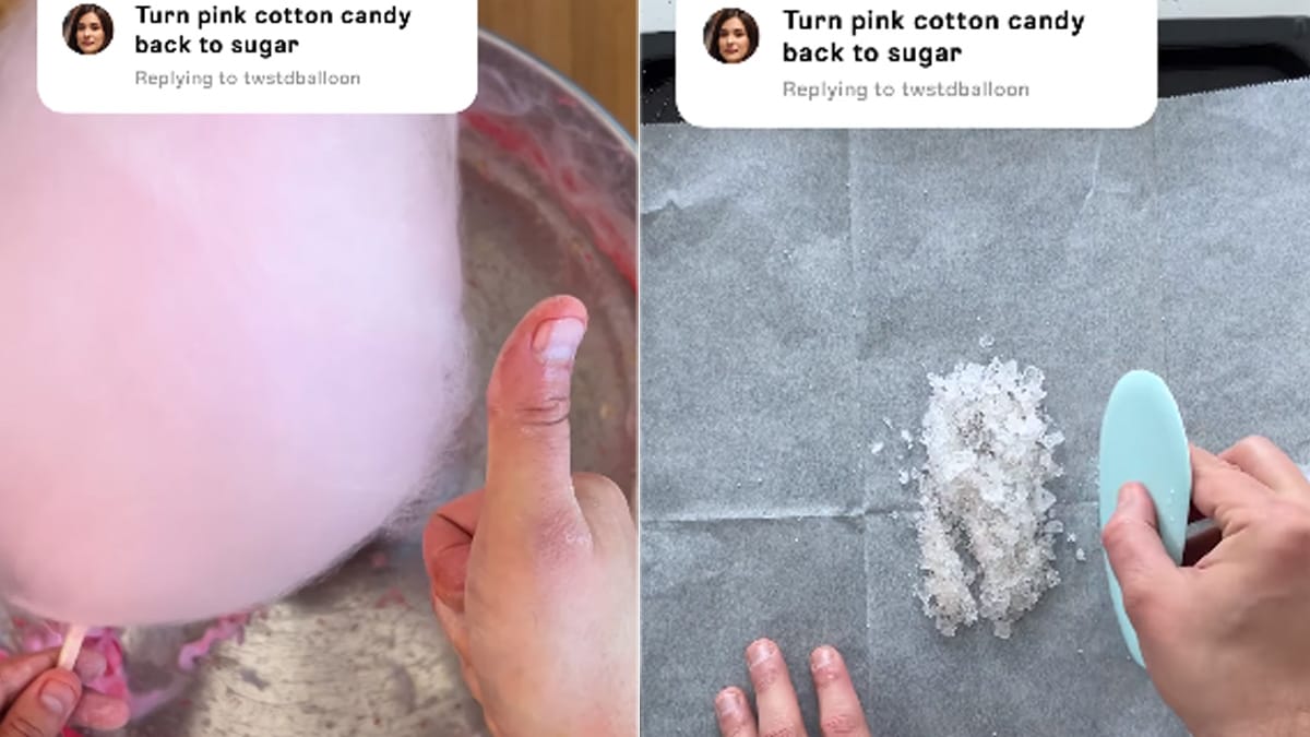 Watch: Creator Turns Pink Cotton Candy Back To Sugar, Internet Has ...