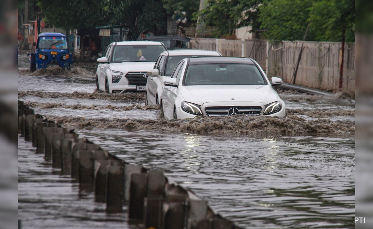 Severe Waterlogging, Traffic Jams In Gurugram After Heavy Rainfall