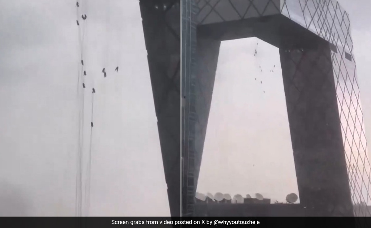 Horrifying Video Shows Window Cleaners Dangling From Beijing Tower ...