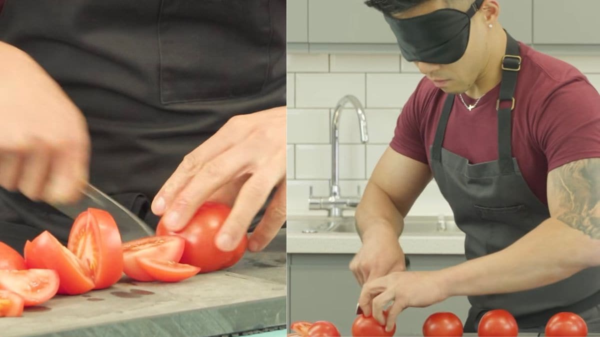 Canadian Chef Sets Record For Cutting Most Tomatoes Blindfolded In A ...