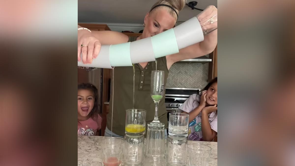 Viral: Bartender Nails Pyramid Trick After 20 Years, Impresses Her Kids ...