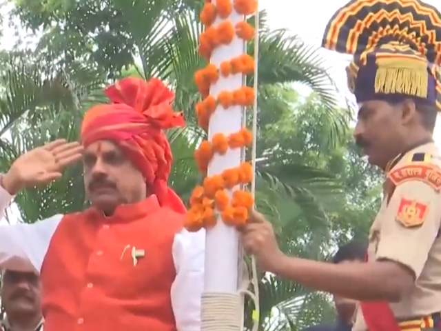 Madhya Pradesh CM Mohan Yadav Hoists National Flag In Bhopal