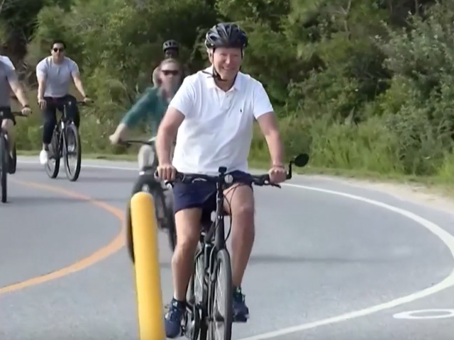 US President Joe Biden Takes Bike Ride Near His Summer Home In Delaware