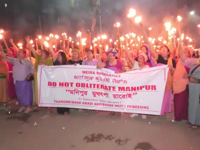 Manipur Women Take Out Massive Torch Rally In Imphal Amid Recent Spike ...