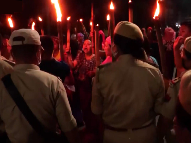 With Flame Torch In Hand, Women Hold Protest In Imphal Against Central Govt