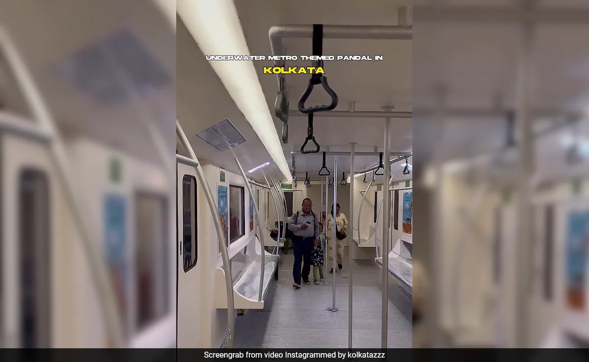 "Truly Iconic": Viral Video Shows Metro-Themed Durga Puja Pandal In Kolkata