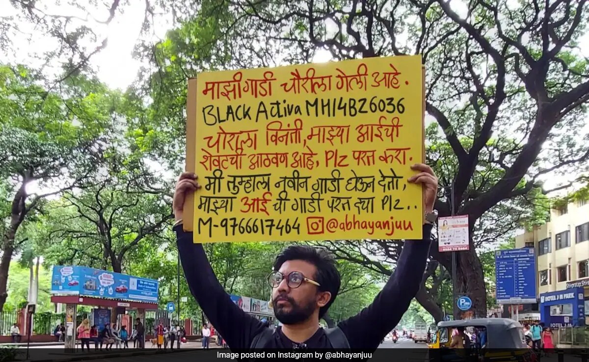 "Mother's Last Memory": Pune Man Asks Thief To Return Scooter, Offers A ...