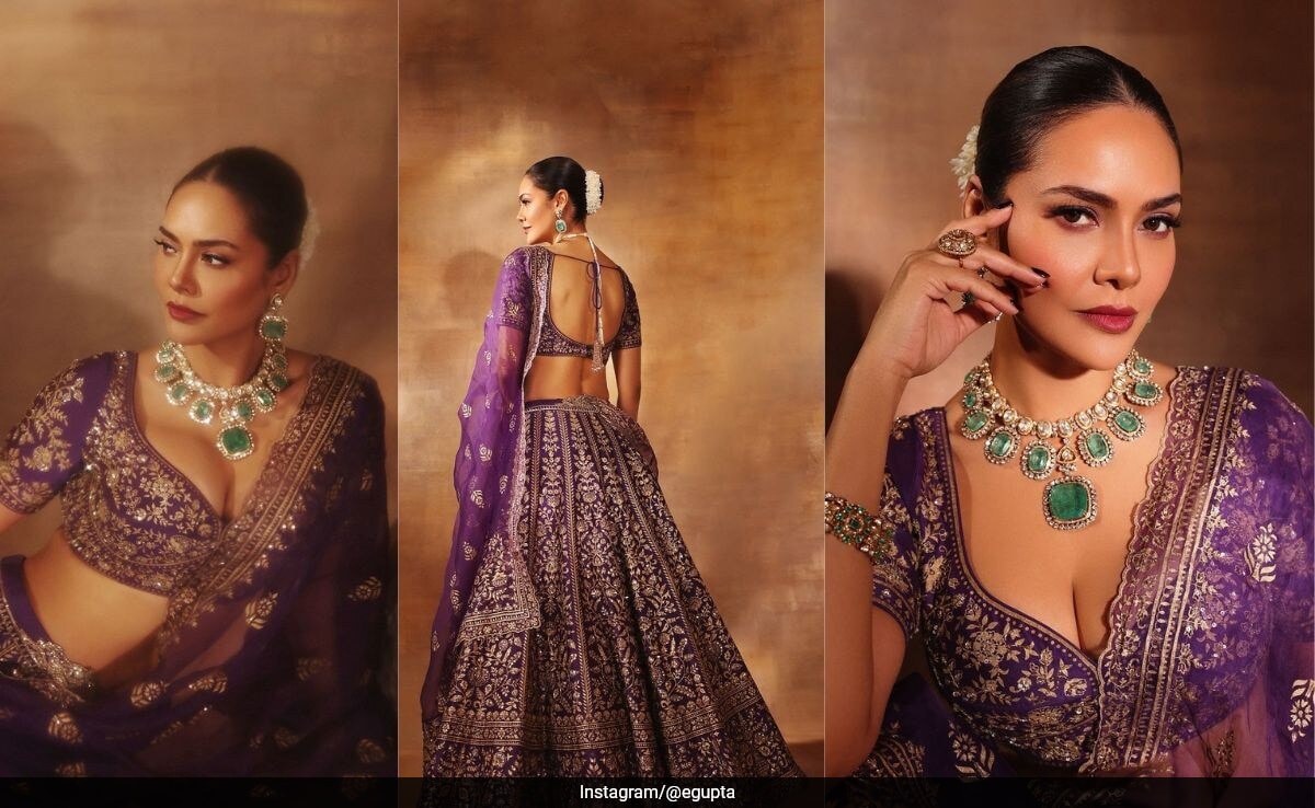 Esha Gupta's Diwali 2024 Fashion Forecast Sparkles Bright In A Purple ...
