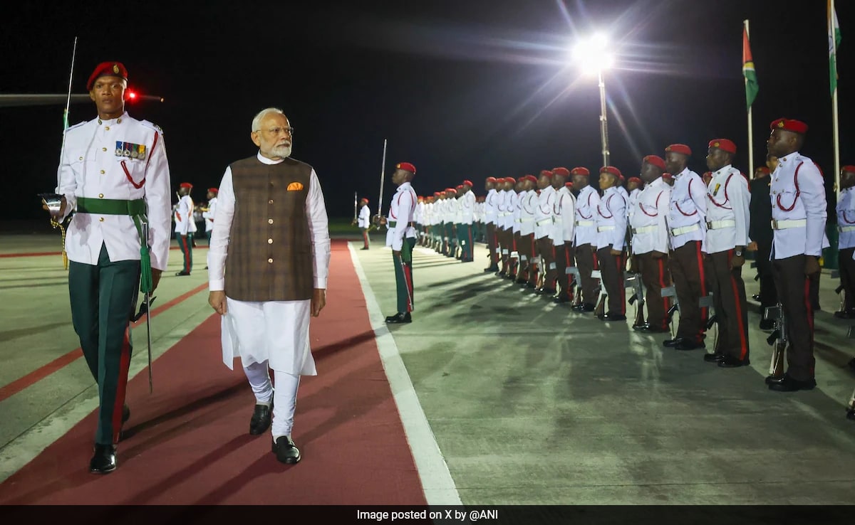 PM Modi Arrives In Guyana, First Indian Prime Minister To Visit In 56 Years
