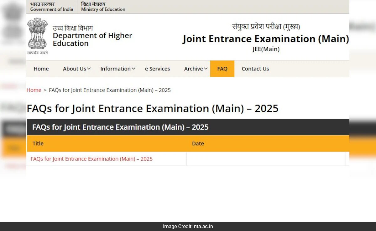 NTA Issues FAQs For JEE Main 2025, Check Key Details Here