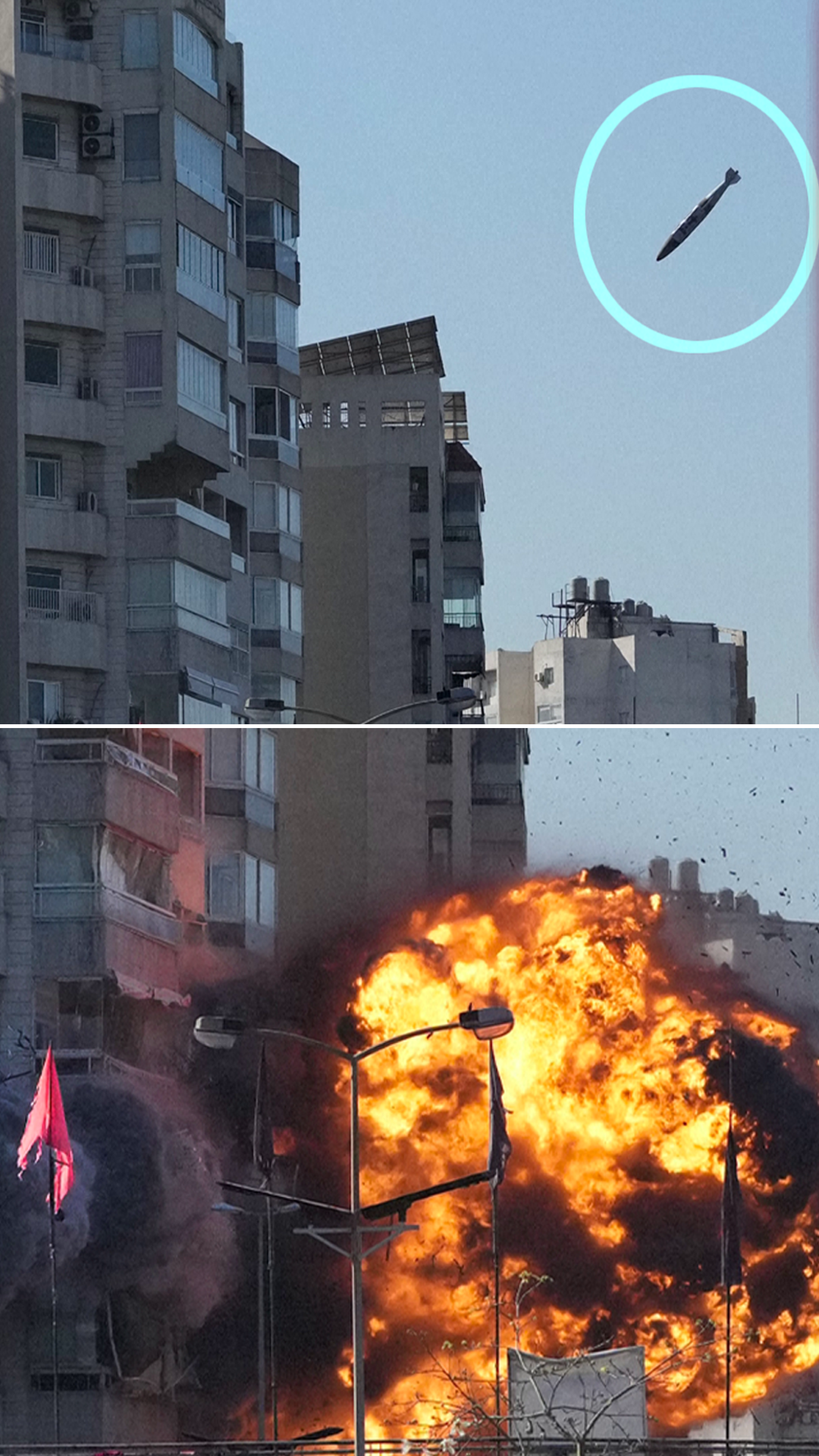A Bomb Dropped From An Israeli Jet Hits Beirut Building