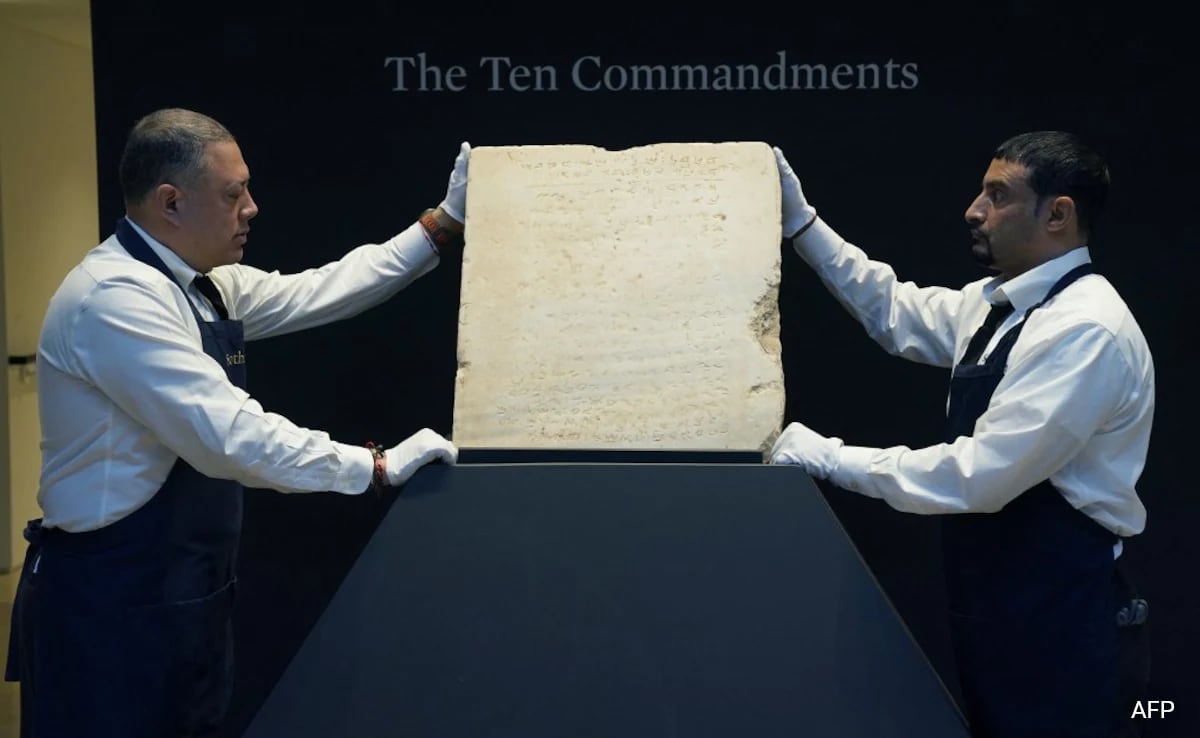 Stone Tablet Engraved With Ten Commandments Sells For $5 Million
