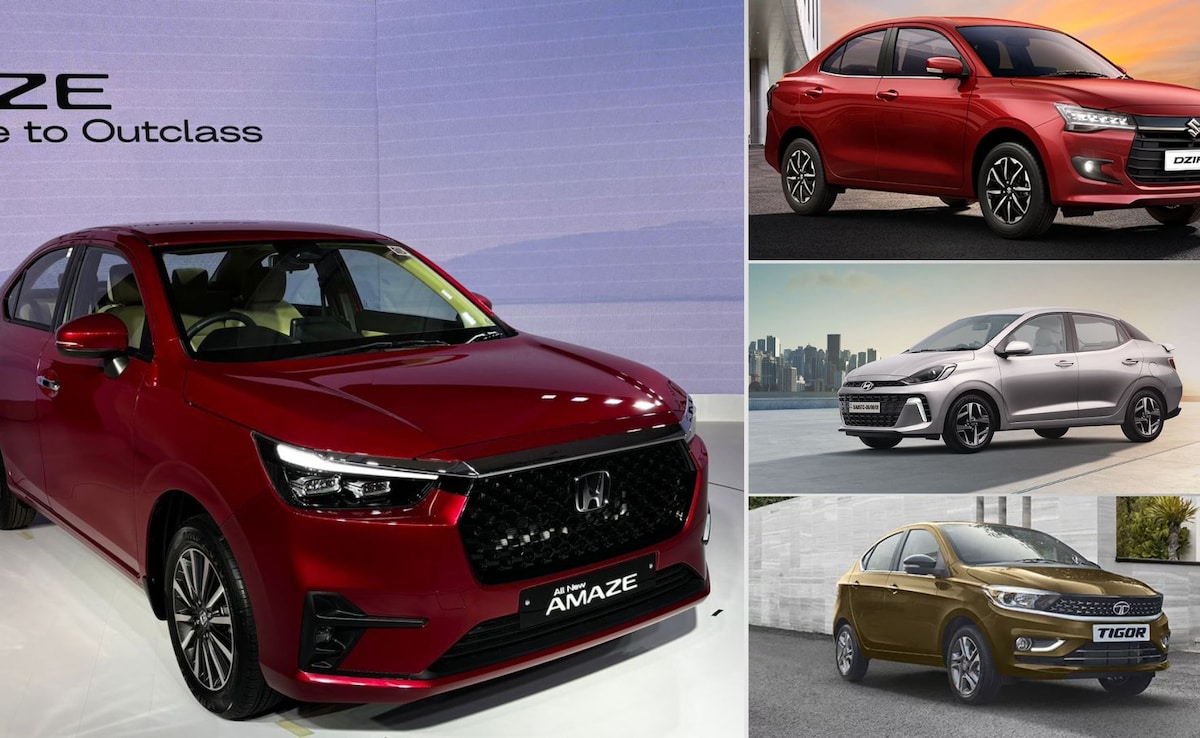 New Honda Amaze vs Maruti Suzuki Dzire vs Hyundai Aura vs Tata Tigor ...