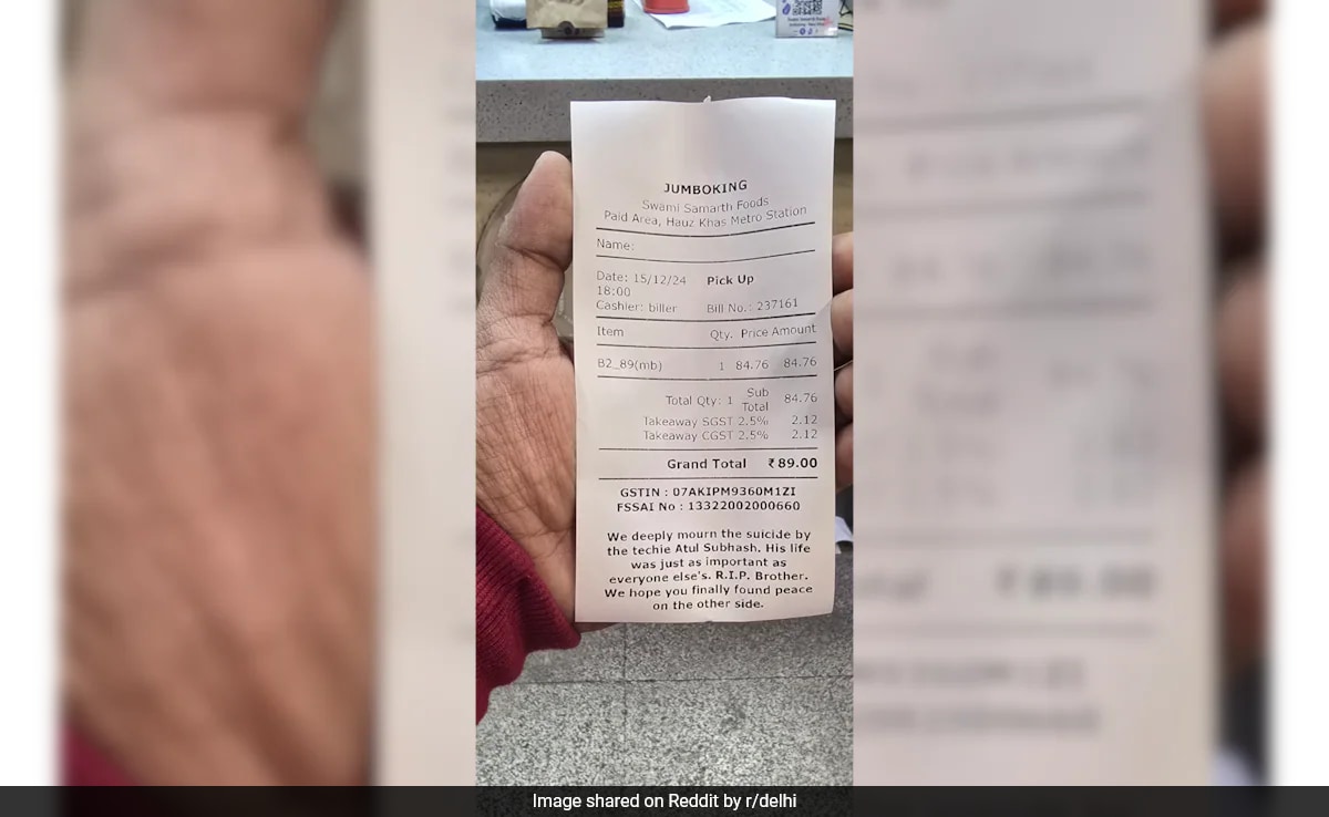 El conmovedor homenaje del restaurante de Delhi a Atul Subhash se ...