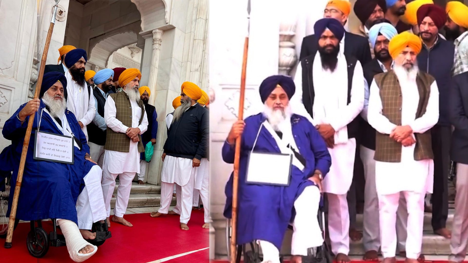 Plaque Around His Neck, Sukhbir Badal Serves Punishment At Golden Temple