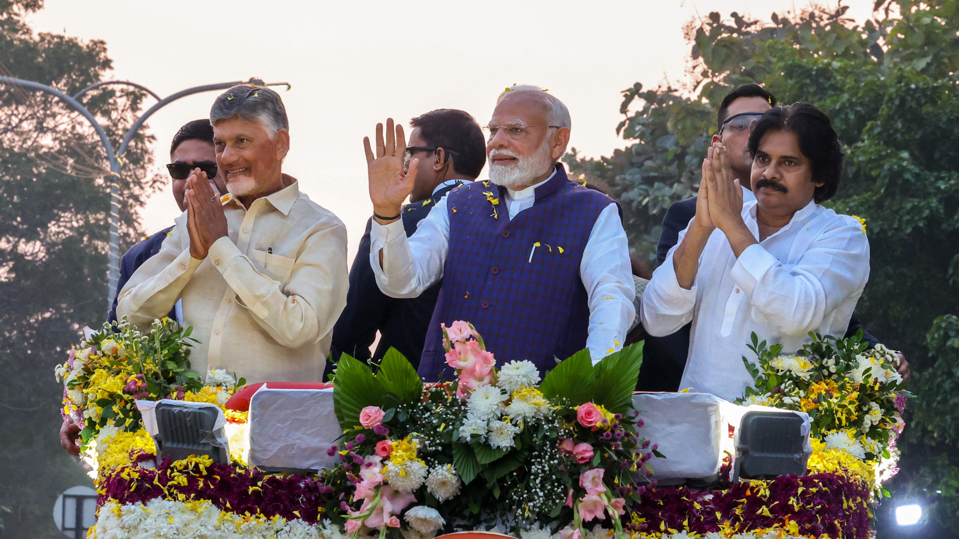 NDA's Show Of Strength: PM Modi Holds Mega Road Show In Andhra
