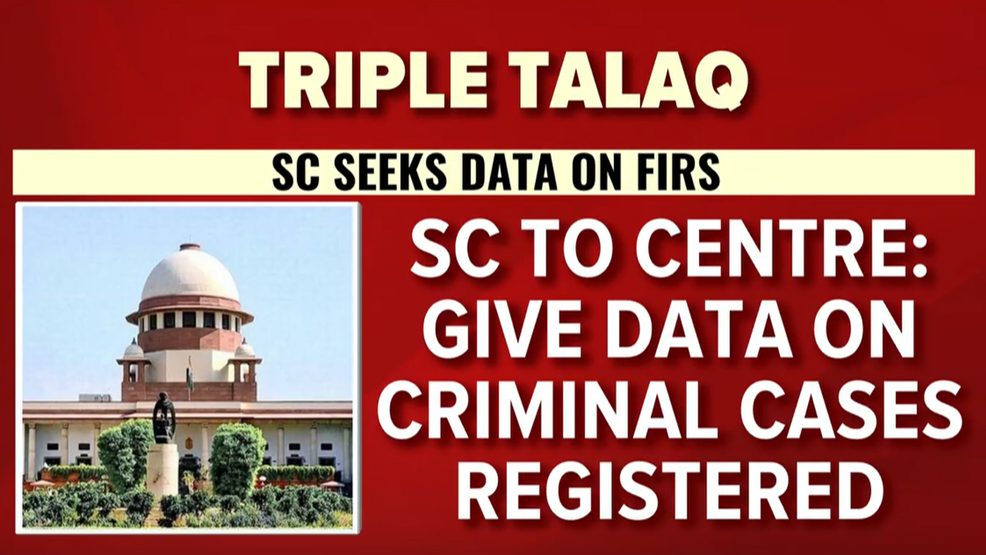 Supreme Court Orders Centre To Collect Data On Triple Talaq Criminal Cases