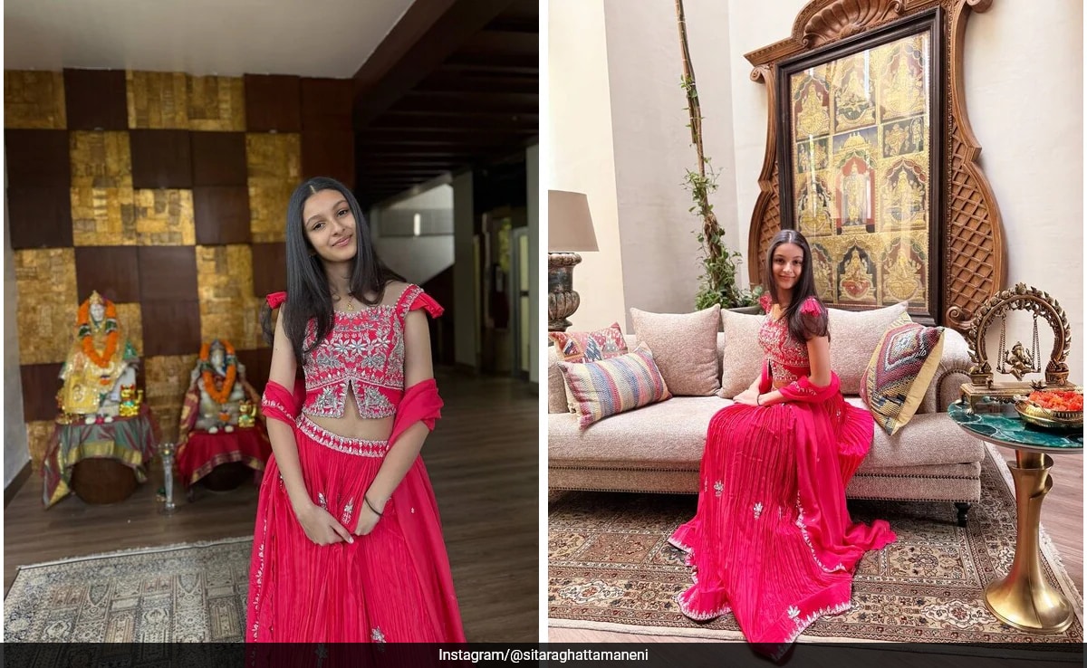 Sitara Ghattamaneni Glows Pink In A Festive Lehenga For Makar Sankranti ...