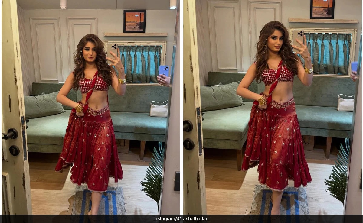 Raveena Tandon's Daughter Rasha Thadani Goes Ethnic In A Red Lehenga For Azaad's Uyi Amma