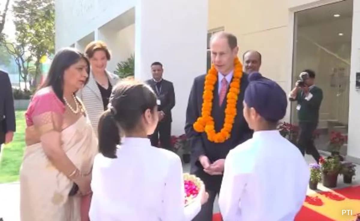 UK's Prince Edward Visits British School, Interacts With Students In Delhi
