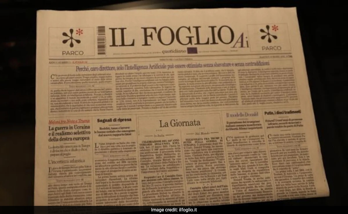Italy's Il Foglio Prints AI Edition Of Newspaper To "Revitalise Journalism"