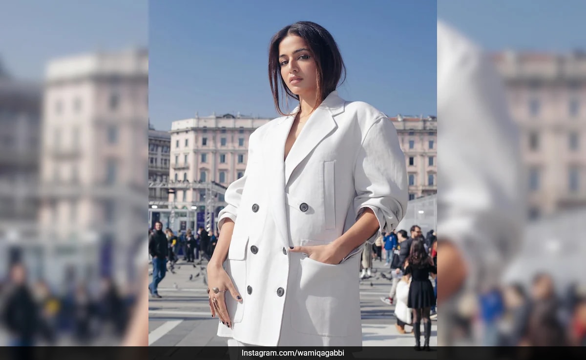 Wamiqa Gabbi Stuns In An Oversized White Pant-Suit Paired With Black ...