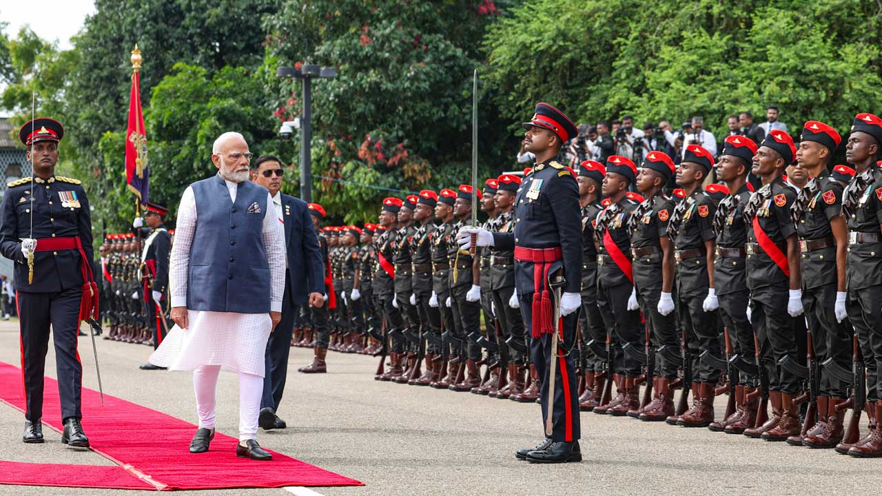 PM Modi Receives Ceremonial Welcome As He Begins Sri Lanka Visit