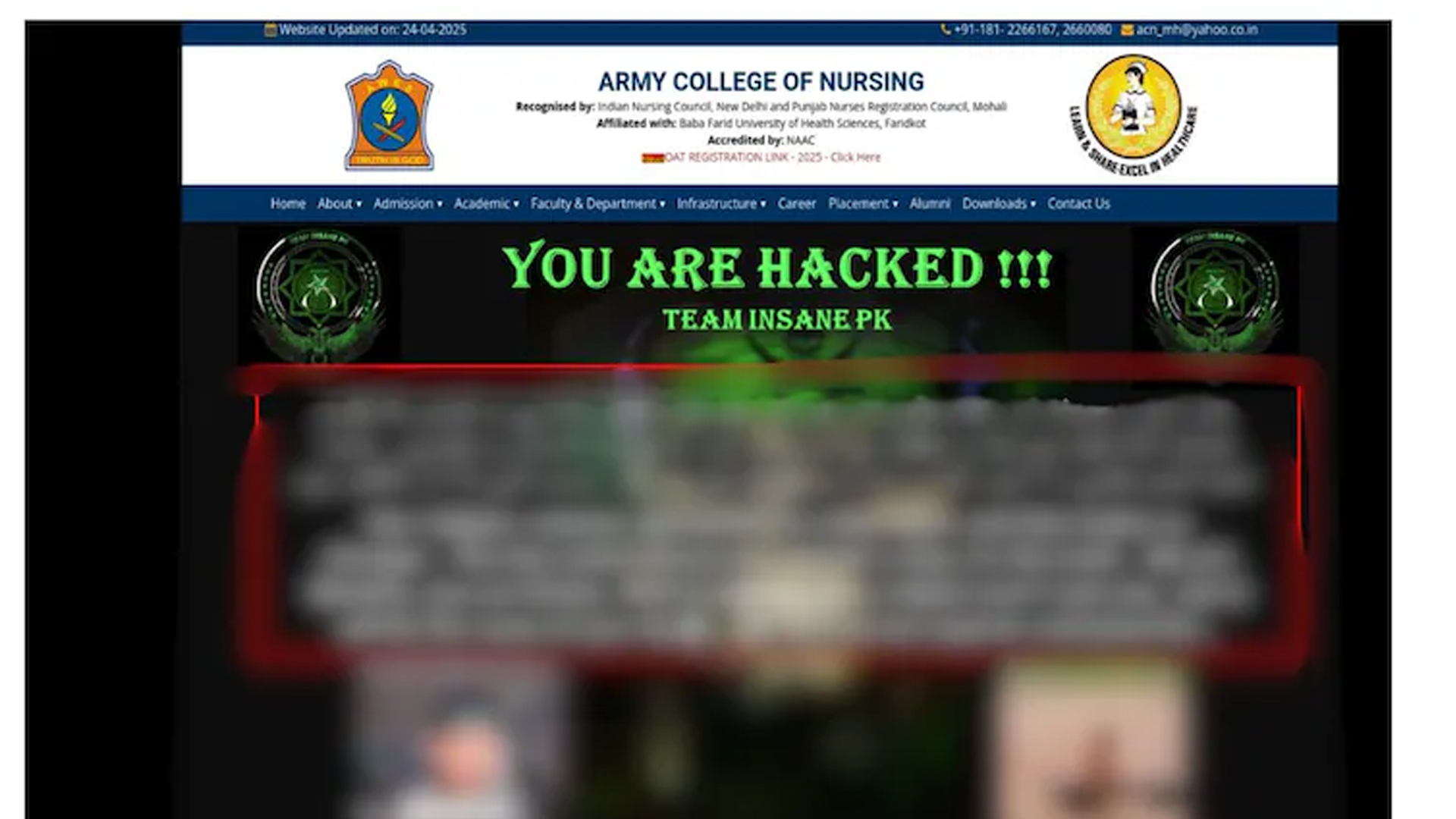 Army Nursing College Website Hacked Days After Pahalgam Terror Attack