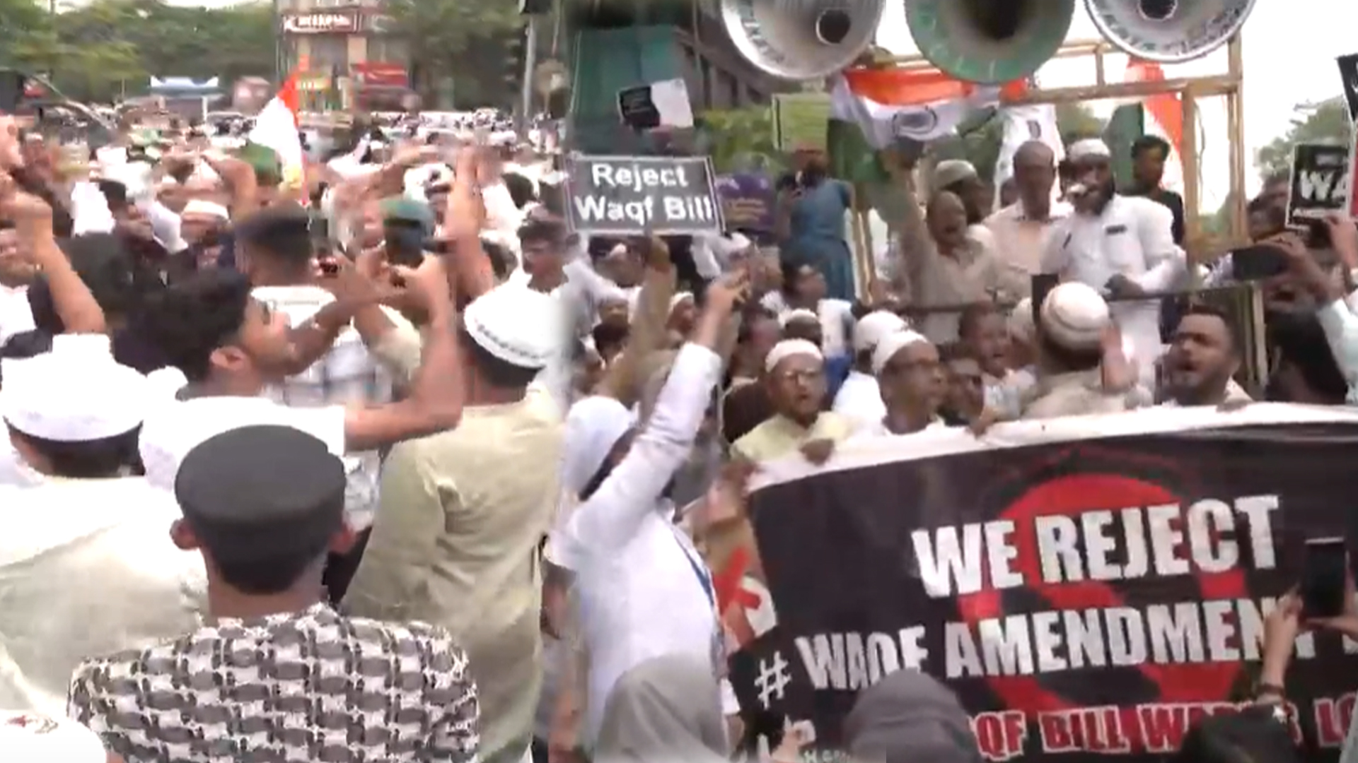 Huge Protests In Kolkata After Waqf Bill Clears Parliament