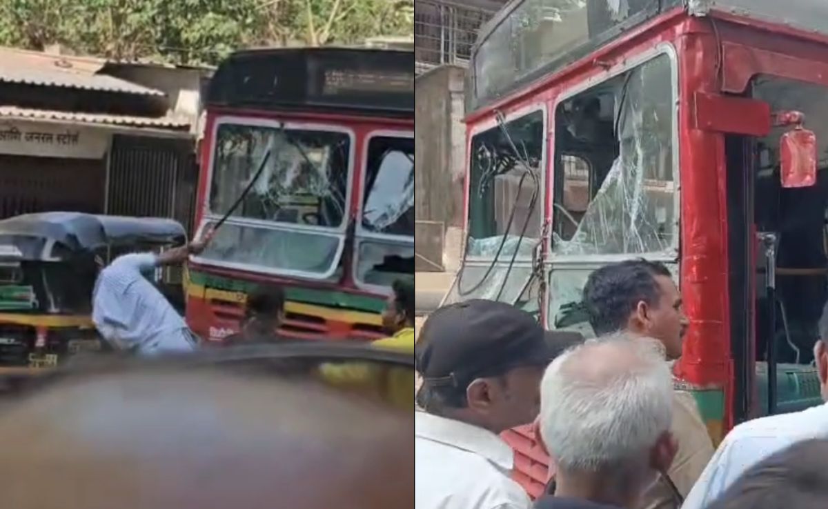On Camera, Angry Teen Attacks Bus With Sword In Mumbai, Threatens Driver