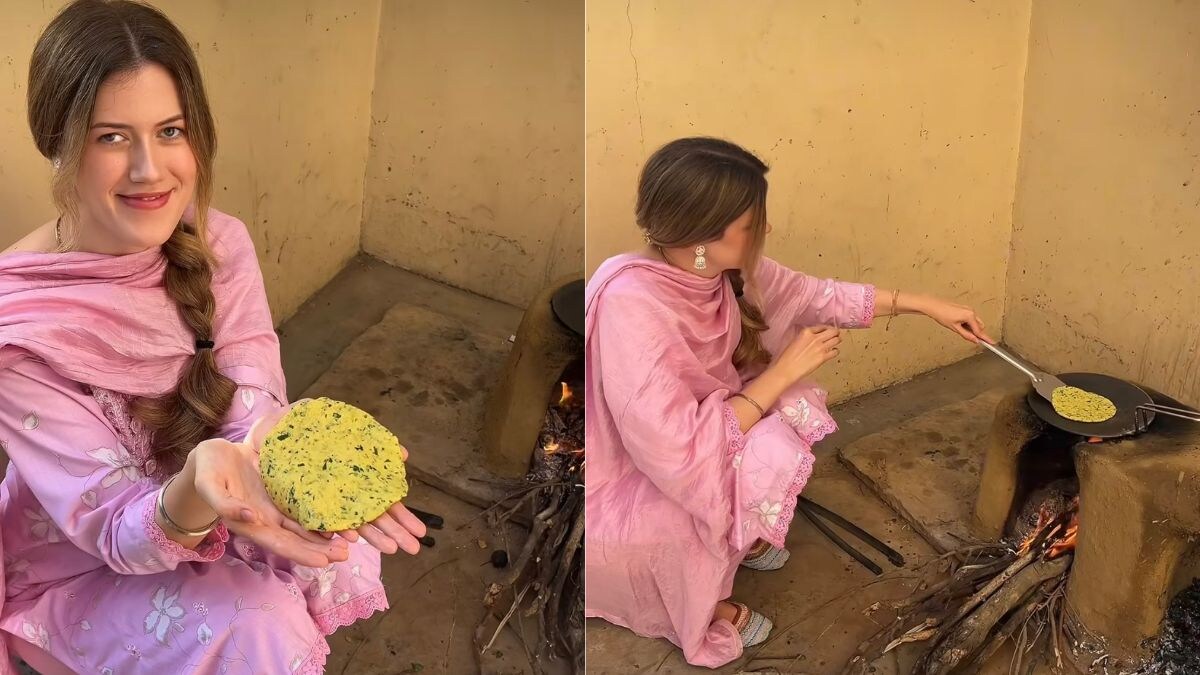 Watch: Foreigner Wife Makes Perfect Makki Di Roti On Traditional Chulha ...