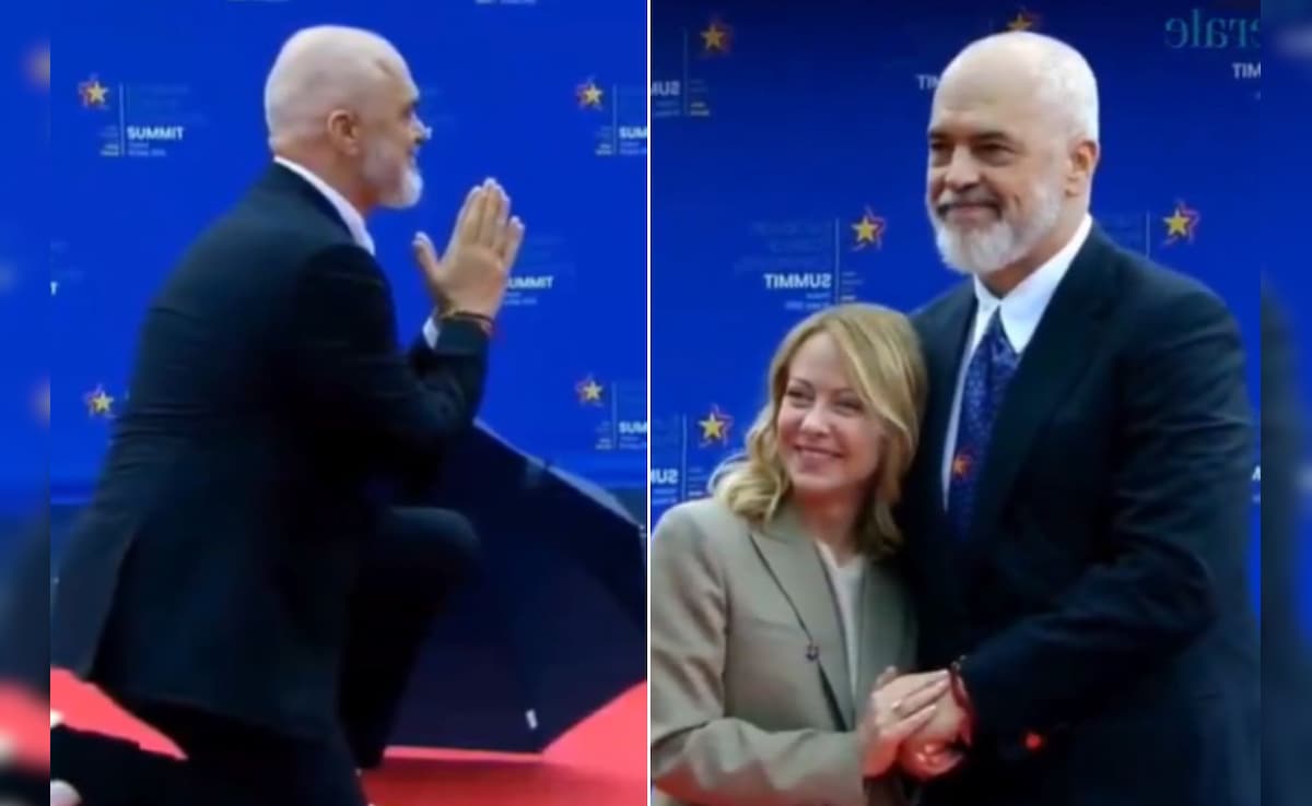 इटली की PM जॉर्जिया मलोनी के लिए घुटनों पर बैठे अल्बानिया के ...