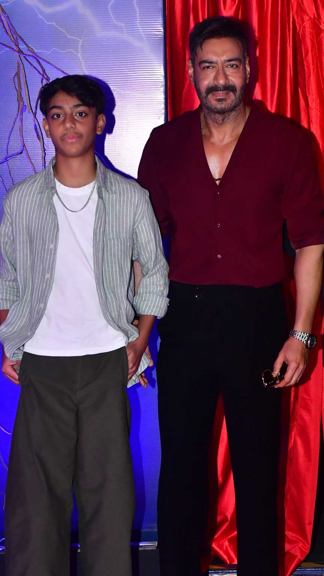 Kajol, Ajay Devgn And Yug At Maa Trailer Launch