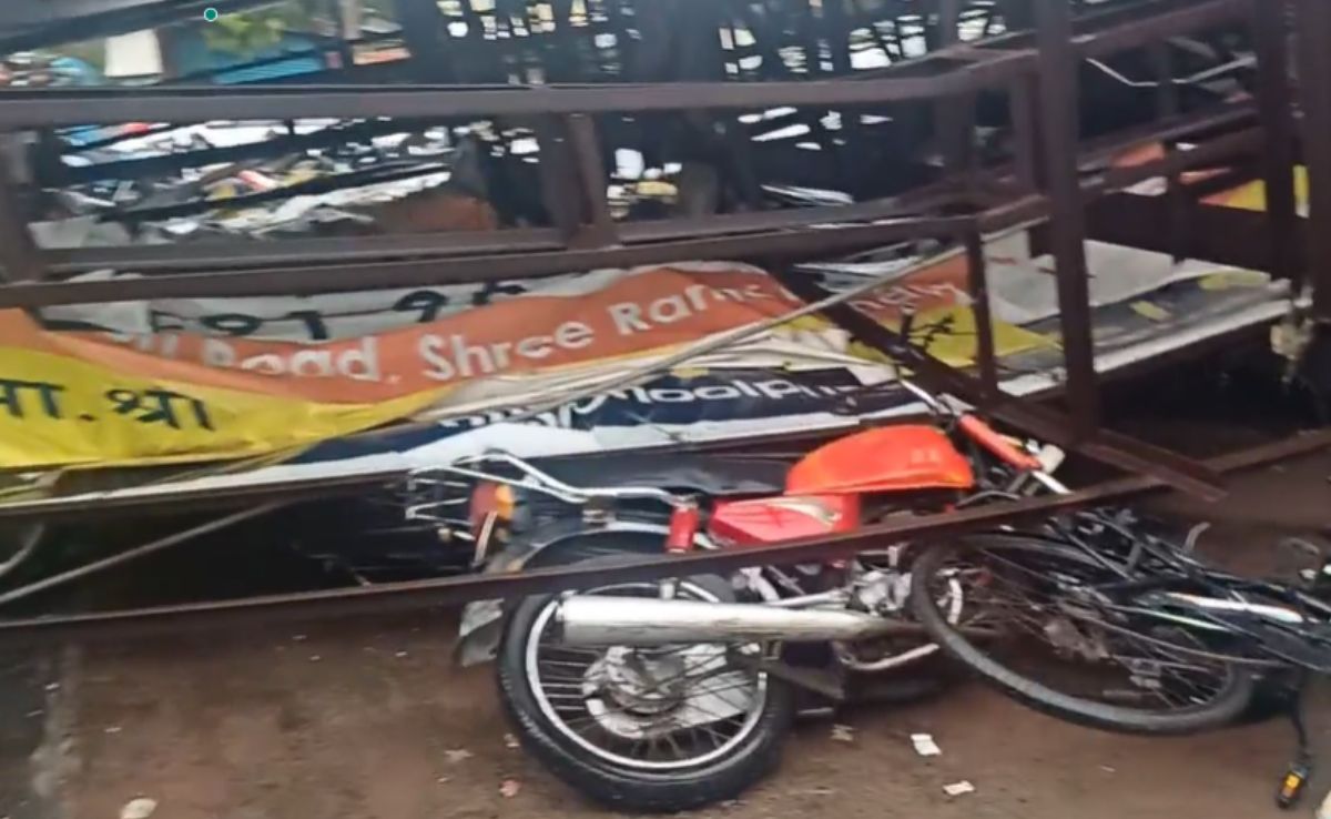 Hoarding Falls In Pune Amid Heavy Rain, 7 Two-Wheelers Trapped