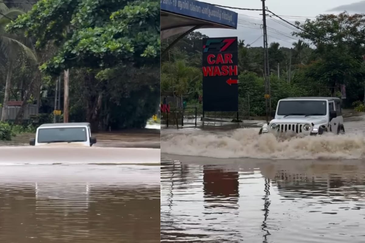Mahindra Thar Turns Boat On Flooded Road: Watch Viral Video