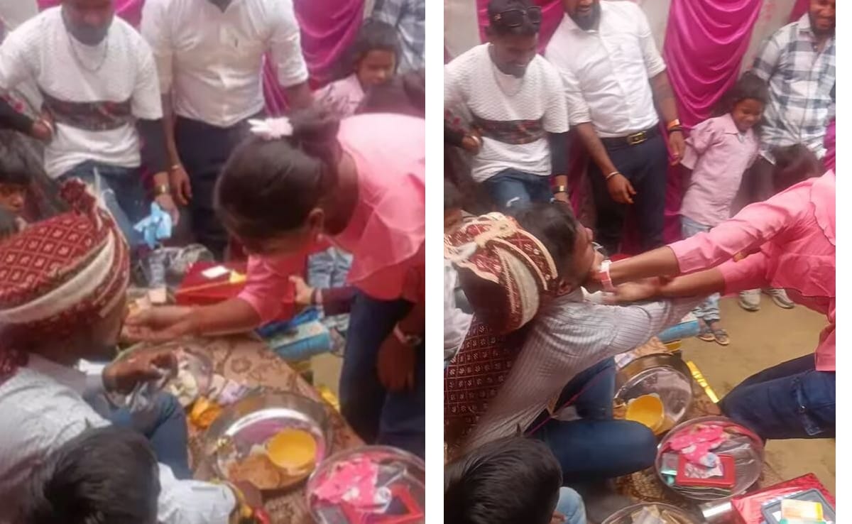 खिचड़ी पर जीजा ने बिजली की रफ्तार से उड़ाई साली की मिठाई, वीडियो देख ...