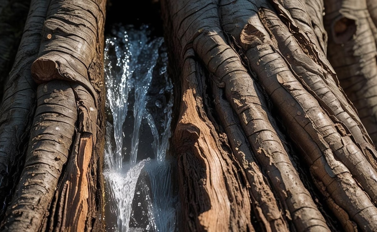 water started flowing from peepal tree in pimpri chinchwad premlok area ...