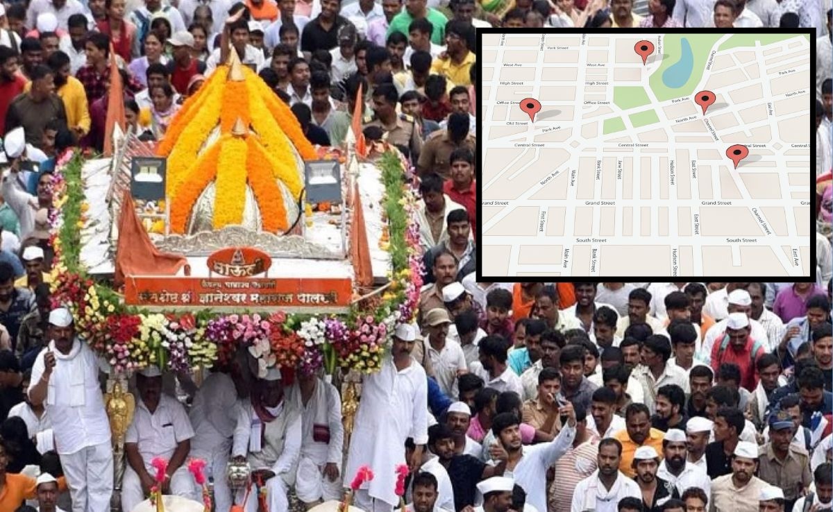 Pune Palkhi 2025 Sant Tukaram and Sant Dnyaneshwar Palkhi pune route ...