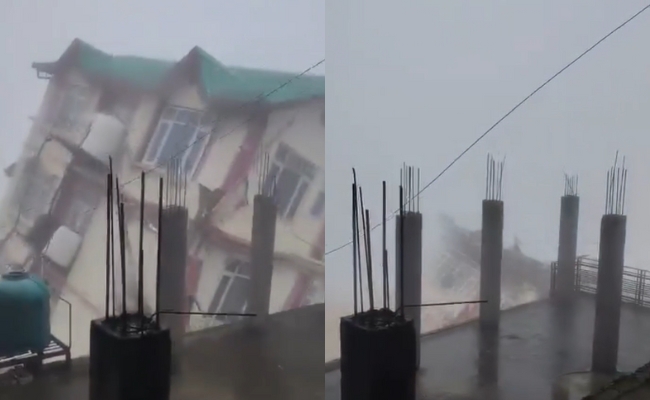 On Camera, 5-Storey House Collapses In Shimla Day After Evacuation Amid Heavy Rain In Himachal ...