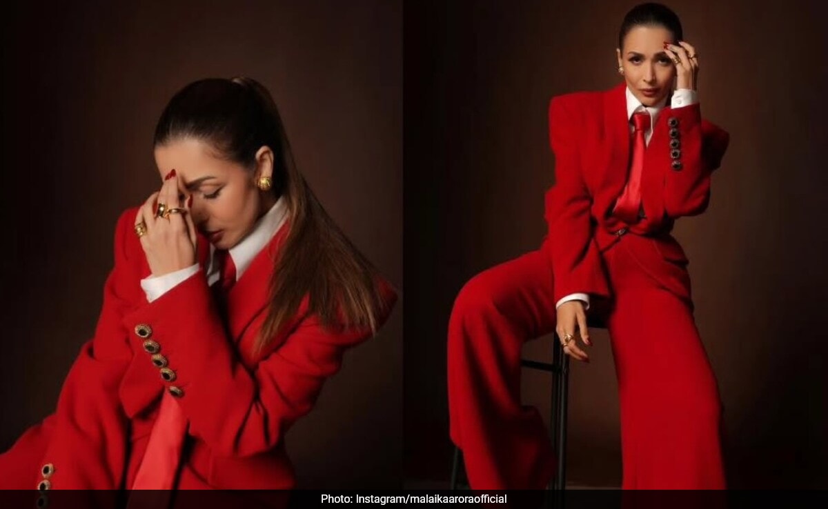 Malaika Arora Redefines Power Dressing In A Striking Red Suit