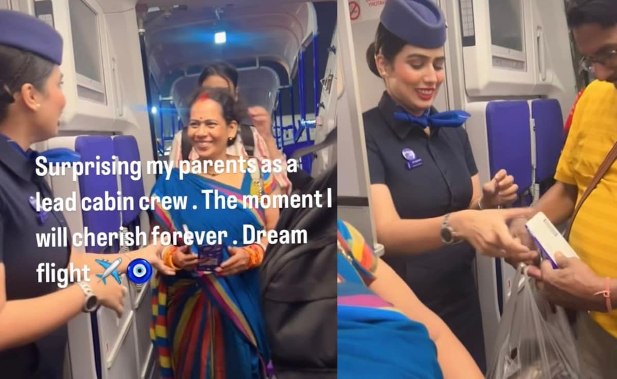 Viral Video: IndiGo Cabin Crew Surprises Parents Onboard, Calls It ...