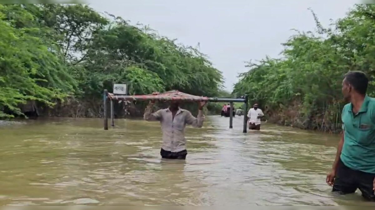 Rajasthan: लूनी नदी में बाढ़ से दर्जनों गांवों का संपर्क टूटा, घरों में ...