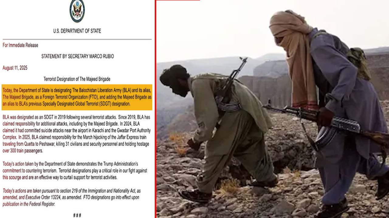 US Designates Balochistan Liberation Army (BLA) As Terror Group