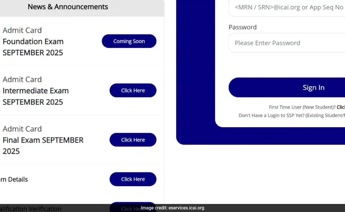 ICAI CA Foundation September Exam Admit Card 2025: Hall tickets To Be ...