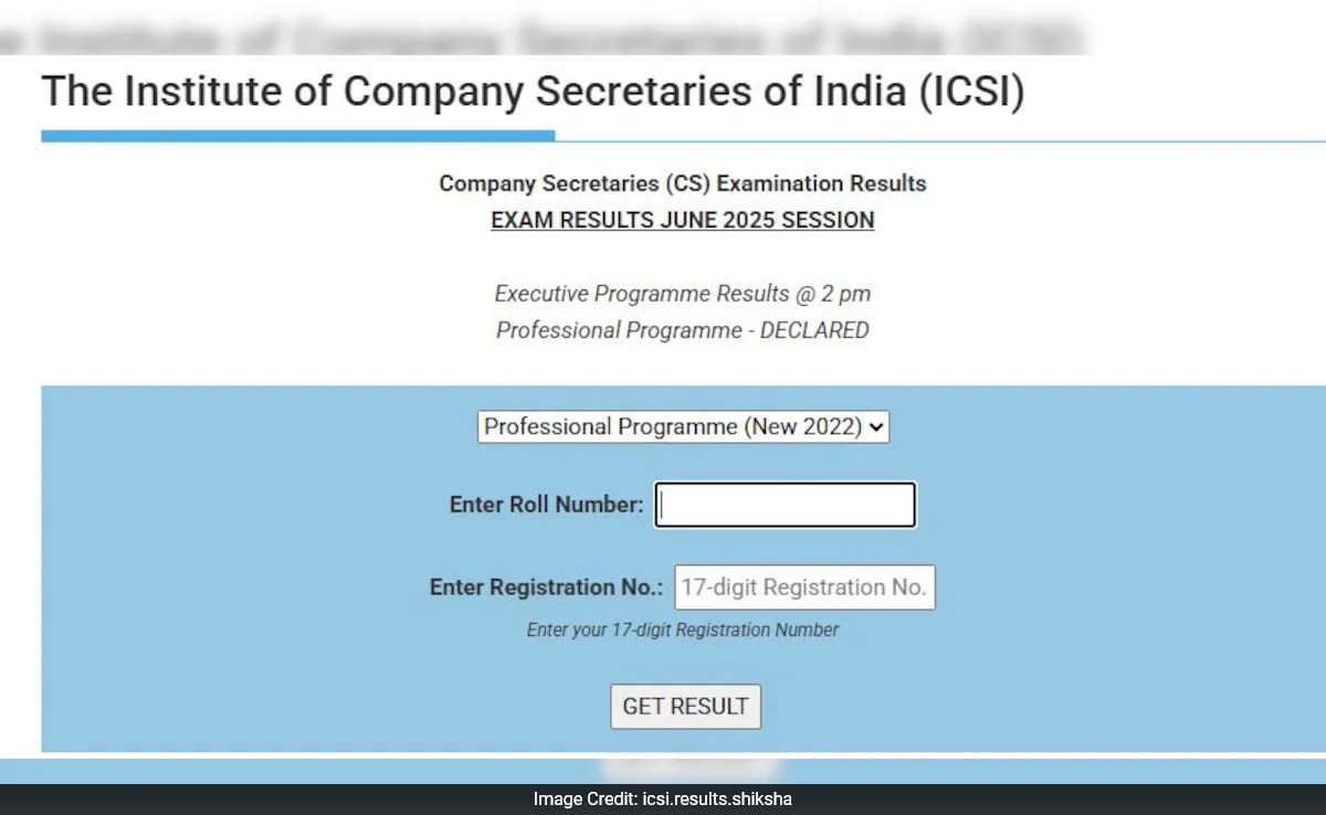 ICSI Company Secretary 2025 June Exam Results For Professional ...